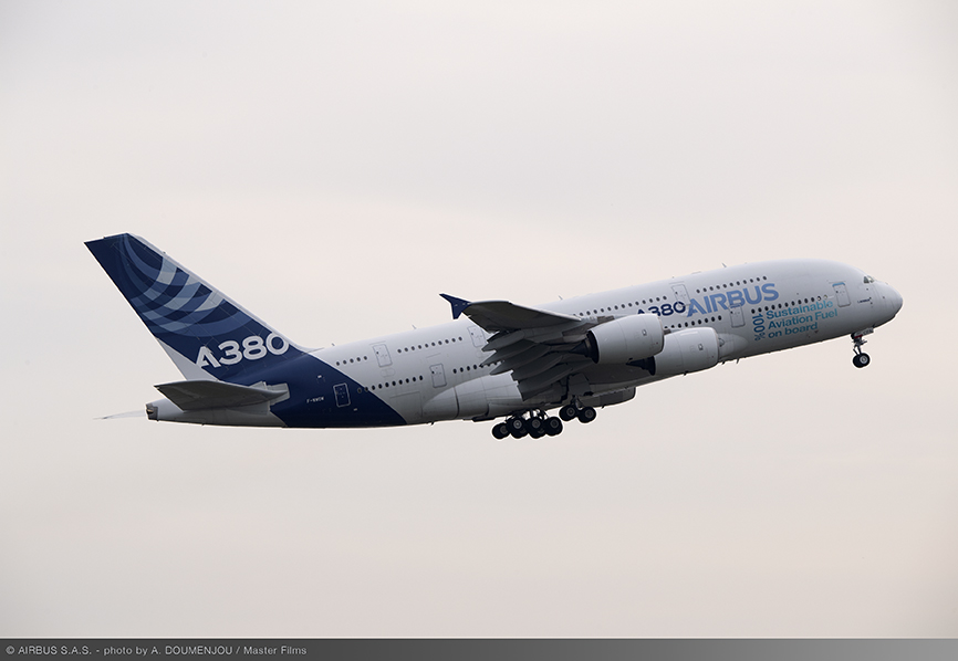 El Airbus A380 realizó su primer vuelo con 100% de combustible sostenible – Aviacionline