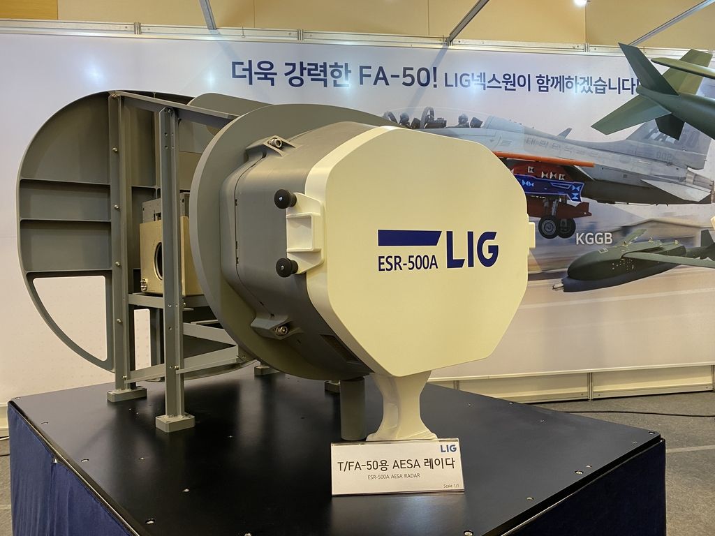 LIG Nex1 presented its AESA radar for the Korean KAI FA-50 Fighter ...