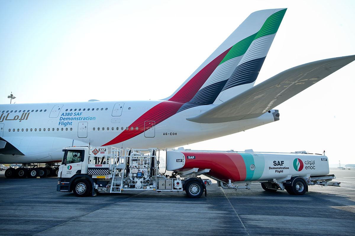 Emirates makes the first flight of an A380 with 100% SAF – Aviacionline