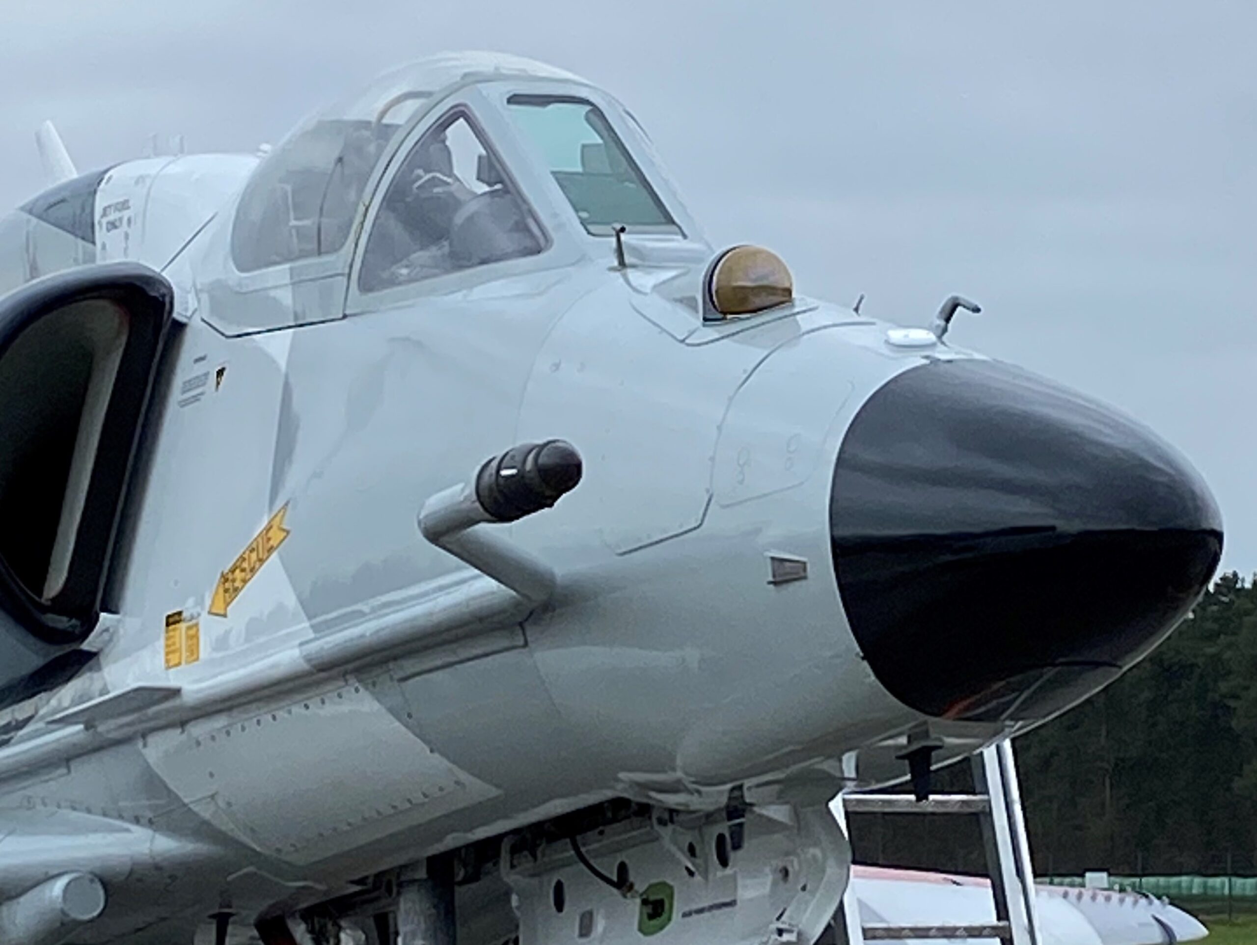 A-4 Skyhawk equipped with infrared search and tracking system ...