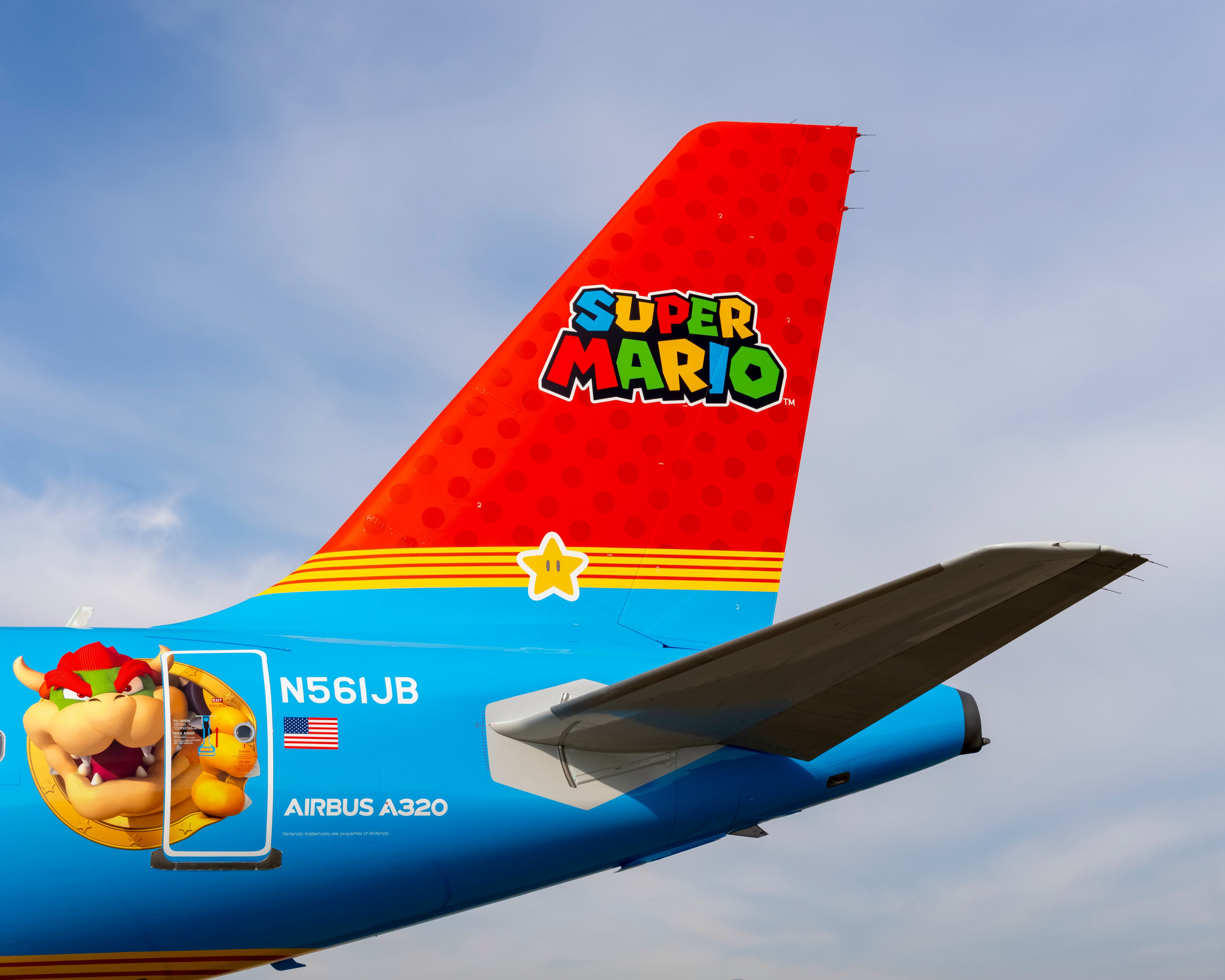 Nintendo llega a los cielos: JetBlue pinta un Airbus A320 con Mario ...